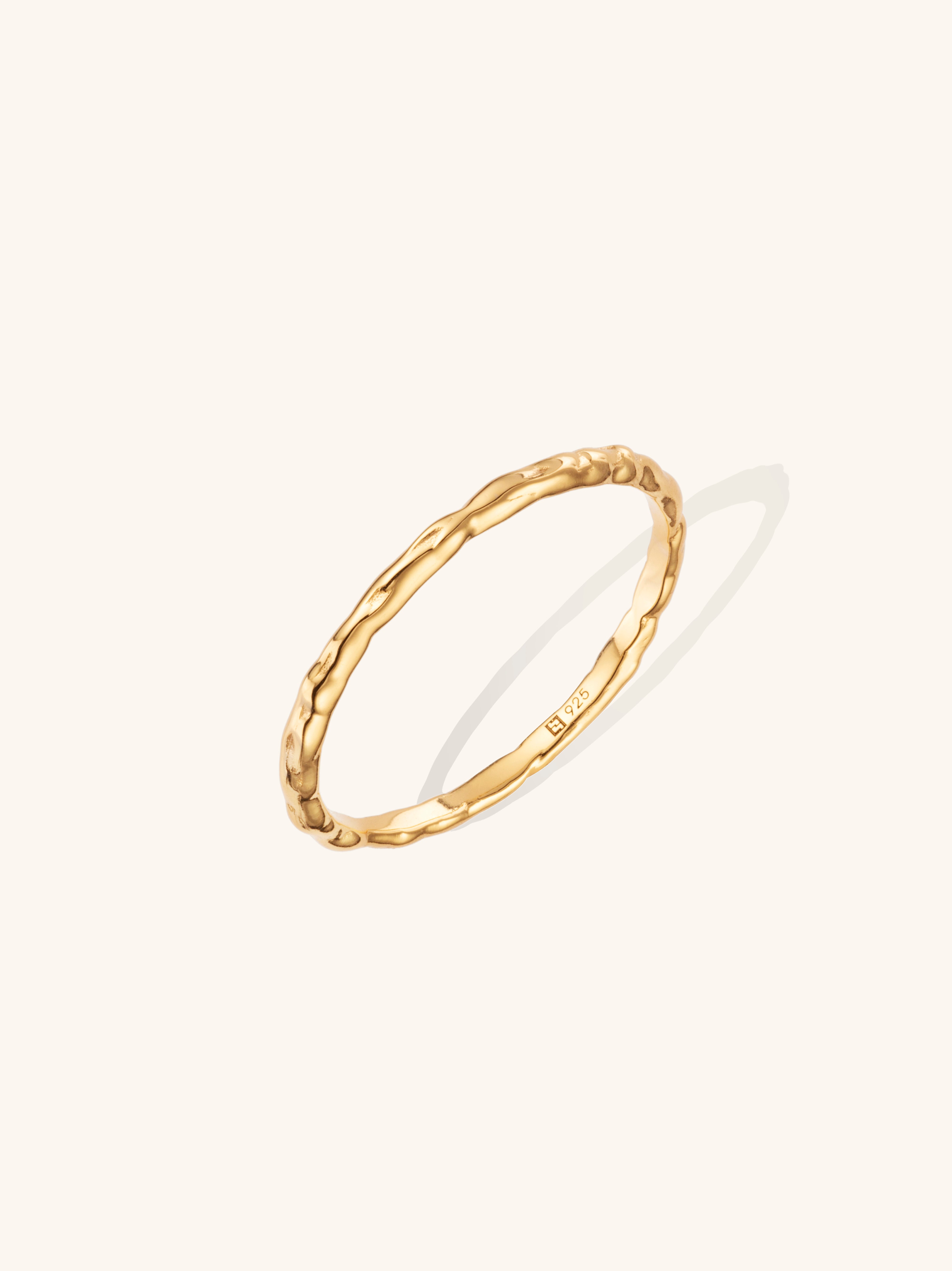 Molten Stacker Ring in 18ct Gold Vermeil | L'ERA Jewellery