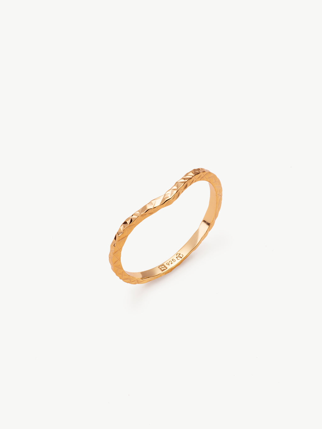 Shimmer Wishbone Midi Ring in 18kt Gold Vermeil + Sterling Silver| L'ERA Jewellery