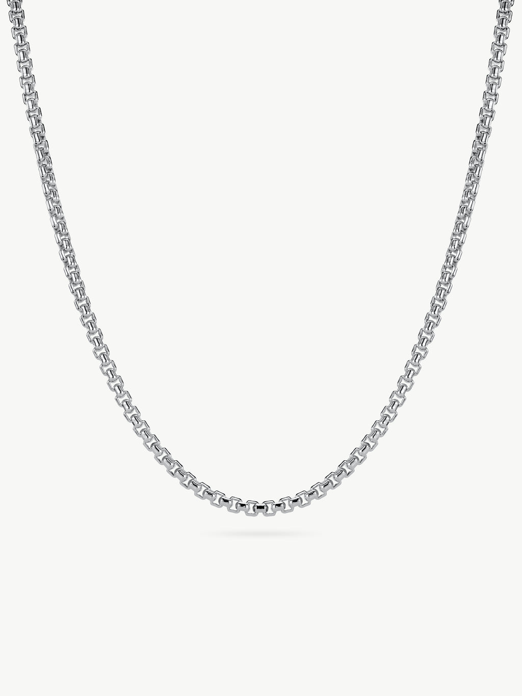 Signature 4mm Box Chain Sterling Silver +Rhodium – L'ERA Jewellery